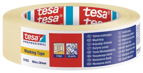 Taśma Maskująca Tesa 3 dniowa 50mb x 30mm (kod: BUTT0T004323B) | Dobra Cena